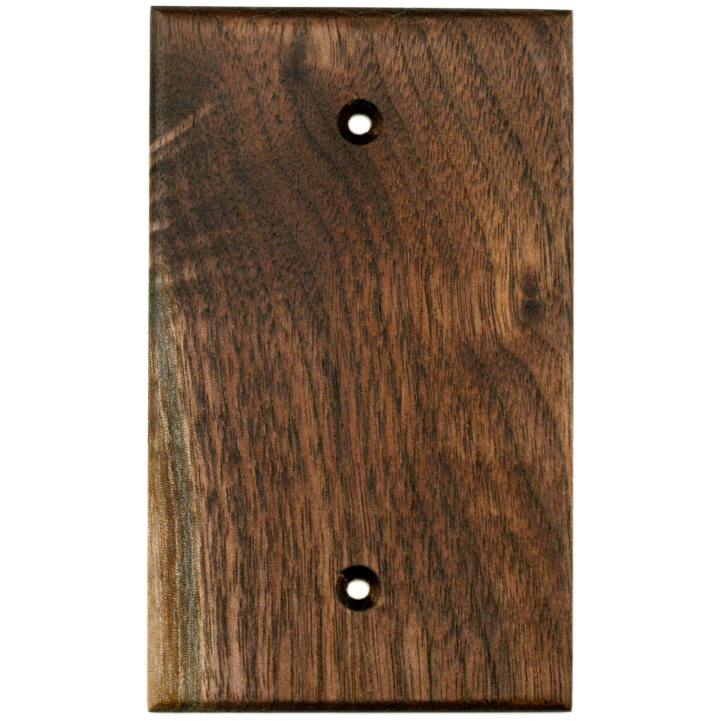 Black Walnut Wood Wall Plate - 1 Gang Blank Outlet Cover - Virgin ...