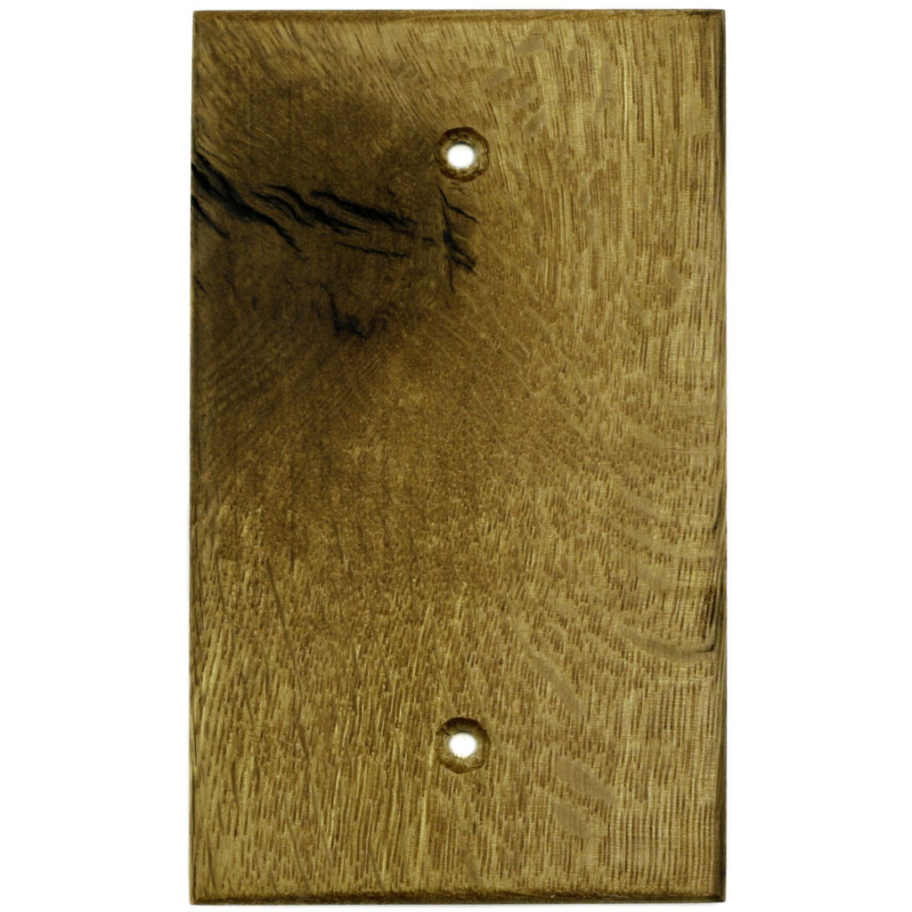 Oak Reclaimed Wood Wall Plate - 1 Gang Blank Outlet Cover - Virgin ...