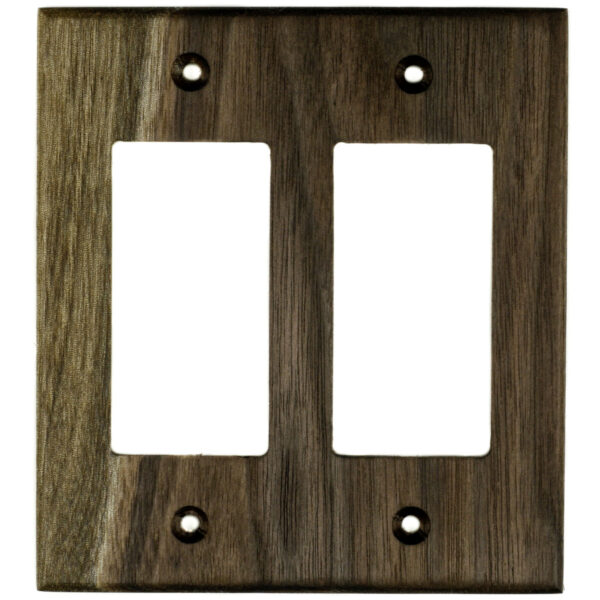 Black Walnut Wood Wall Plate - 2 Gang GFCI-Decora Outlet Cover - Virgin ...