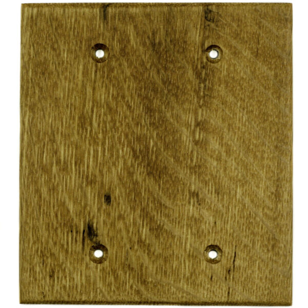 Oak Reclaimed Wood 2 Gang Blank Outlet Cover - Virgin Timber Lumber