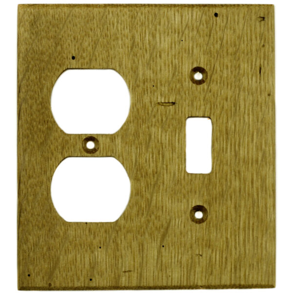 Oak Reclaimed Wood Wall Plate - 2 Gang Combo - Light Switch, Duplex ...