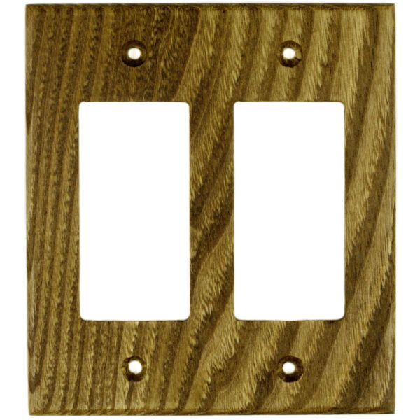 American Chestnut Wood Wall Plate - 2 Gang GFCI-Decora-Rocker Outlet ...