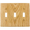 Oak Wood Wall Plate - 3 Gang Light Switch Cover - Virgin Timber Lumber