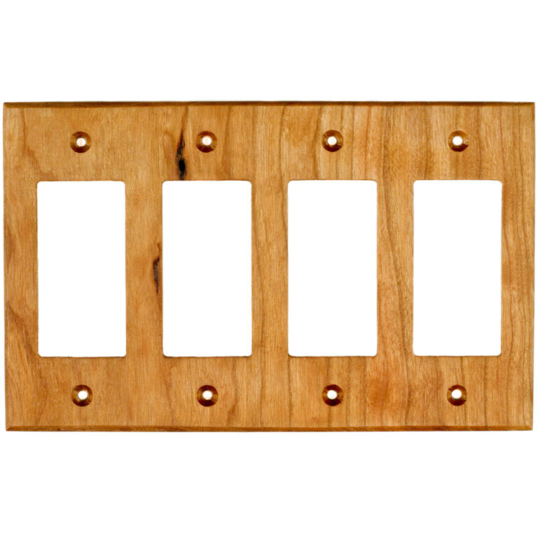Oak Reclaimed Wood Wall Plate - 4 Gang GFCI-Decora-Rocker Switch Cover ...