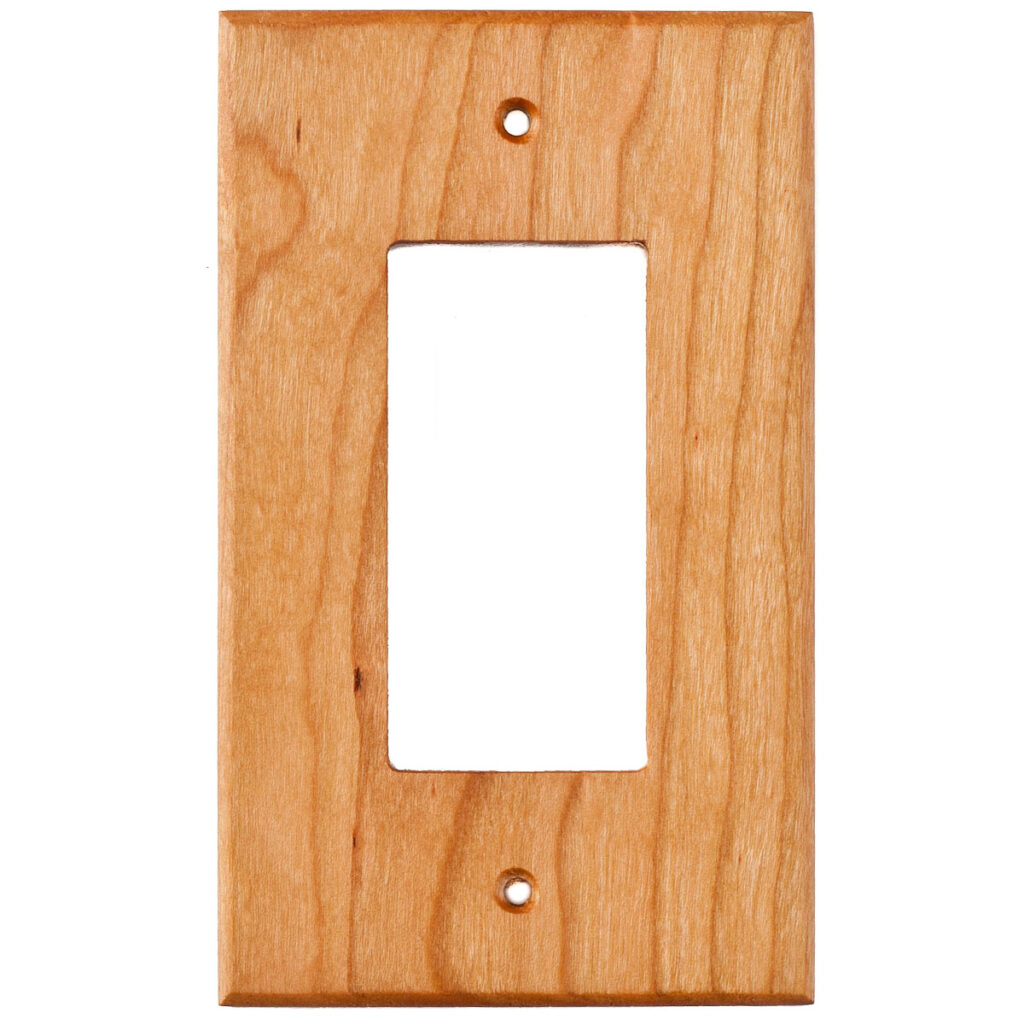 Cherry Wood Wall Plate - 1 Gang GFCI Outlet Cover - Virgin Timber Lumber