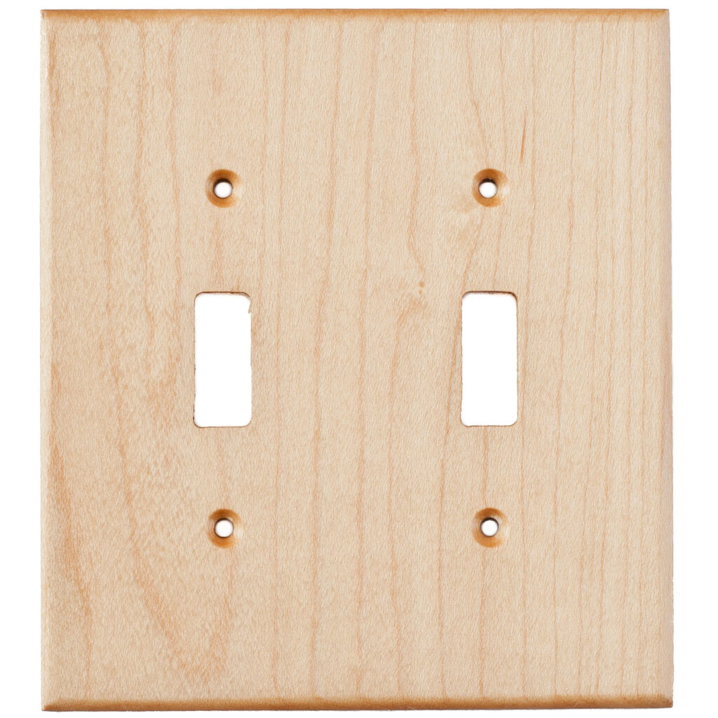 Maple Wood Wall Plate - 2 Gang Light Switch Cover - Virgin Timber Lumber