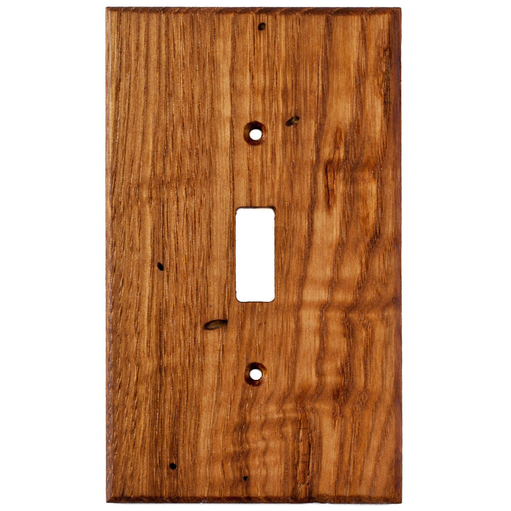 Oak Wood Wall Plate - 1 Gang Light Switch Cover - Virgin Timber Lumber