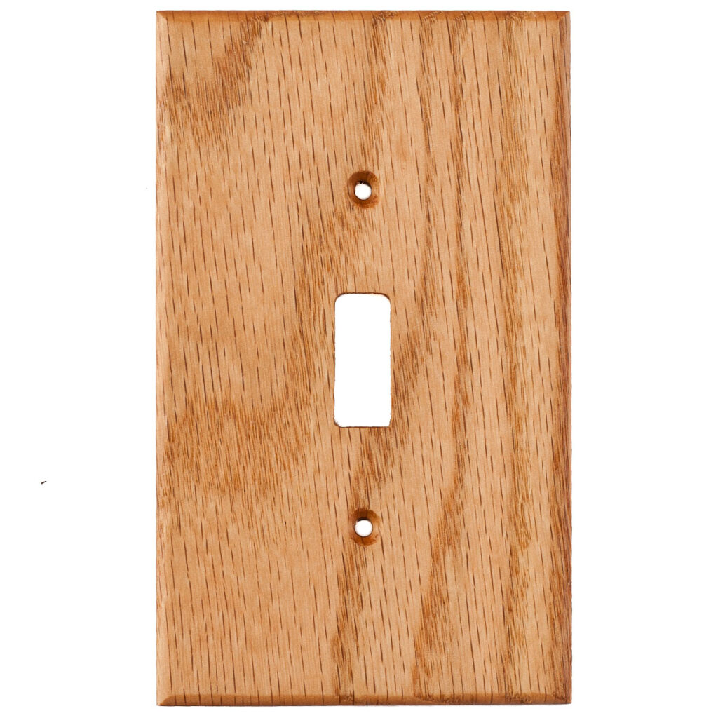 Oak Wood Wall Plate - 1 Gang Light Switch Cover - Virgin Timber Lumber
