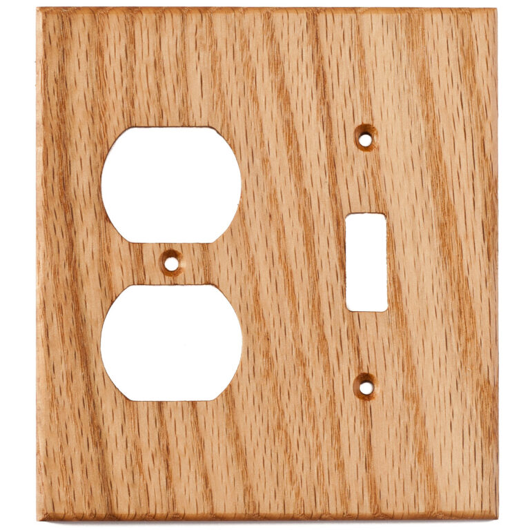 Maple Wood Wall Plate - 2 Gang Combo - Light Switch, Duplex Outlet ...